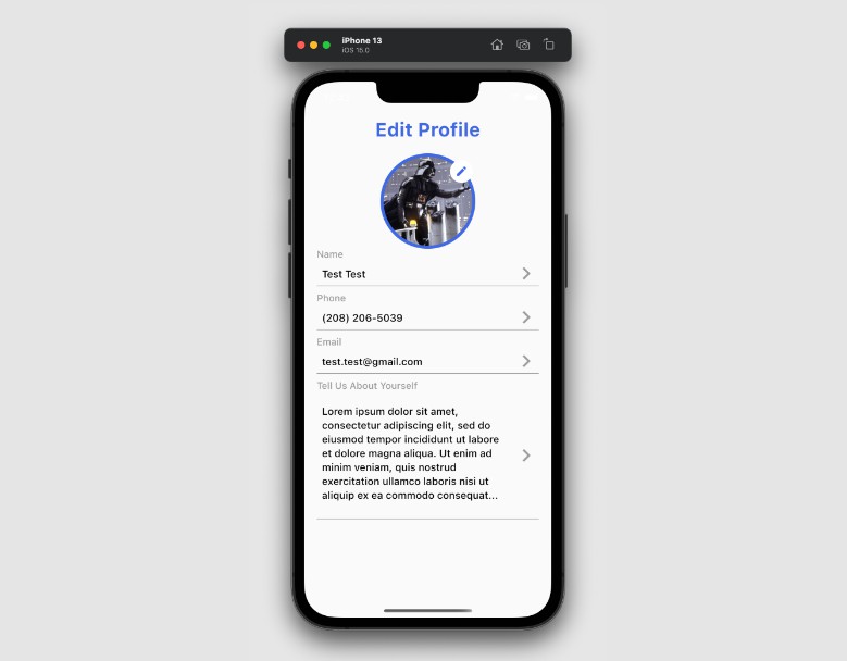 Built A Simple User Profile UI Using Flutter