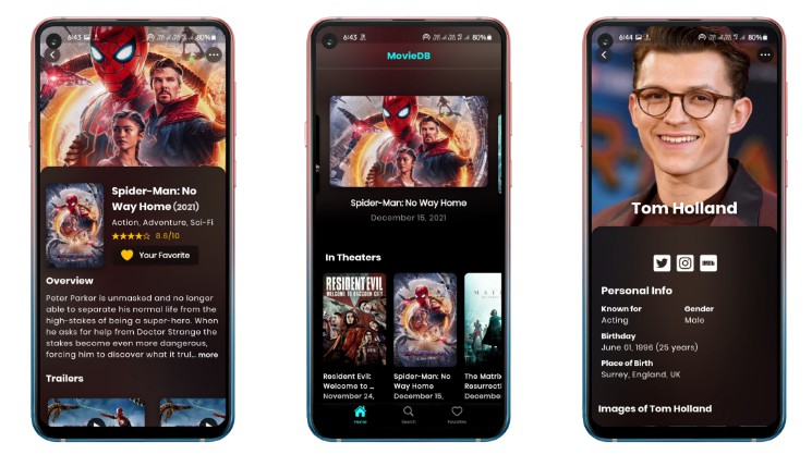 Find The Latest trending and upcoming movies and tv shows with MovieDB app