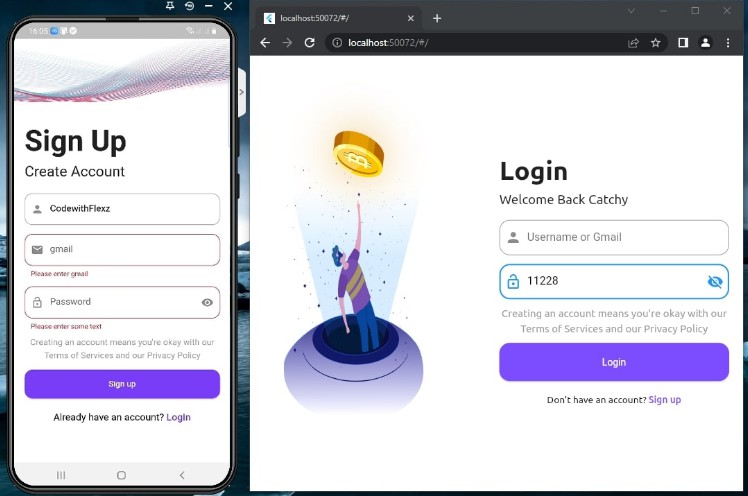 Responsive login and signup screen using Flutter - Ready for use Responsive login and signup screen using Flutter - Ready for use