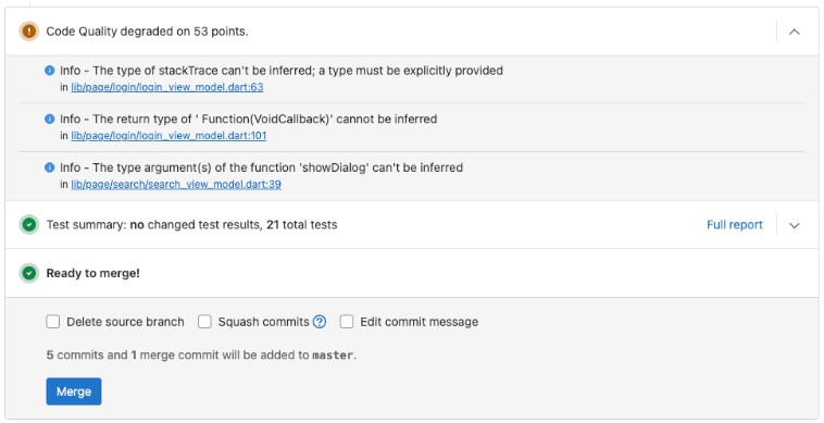 Parse Flutter Analyze Output To Display It Within Gitlab Code Quality Widget