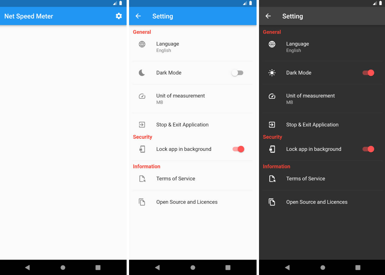 Net speed Meter application made using flutter Net speed Meter application made using flutter